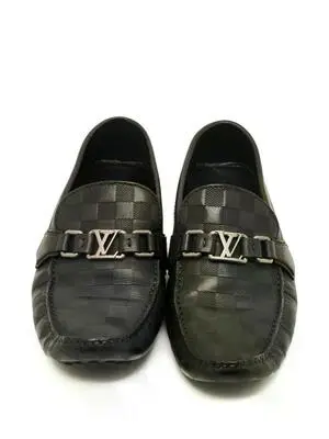 LOUIS VUITTON Damier Calf Leather Loafers