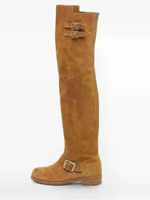 JIMMY CHOO Yearn Buckle-detail Boots - Neutrals