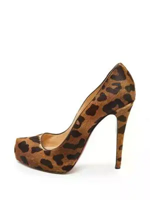 CHRISTIAN LOUBOUTIN Leopard-print Platform Pumps - Brown
