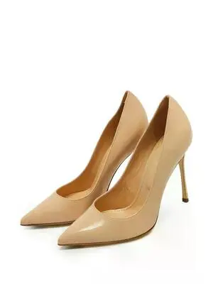 GIANVITO ROSSI Pointed-toe Leather Pumps - Neutrals