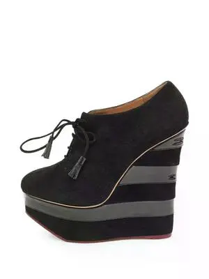 CHARLOTTE OLYMPIA Martha Wedge Ankle Pumps - Black