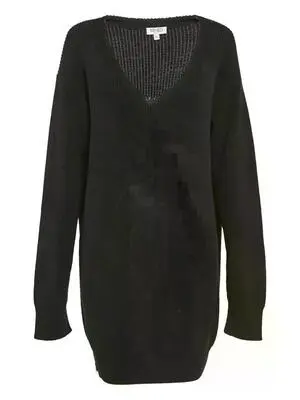 Kenzo Ribbed-knit V-neck Dress - Black