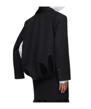EGONLAB Curved Vent Single-breasted Wool Suit Jacket