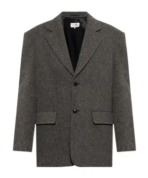 MAISON MARGIELA Wool Tweed Suit Jacket - Brown