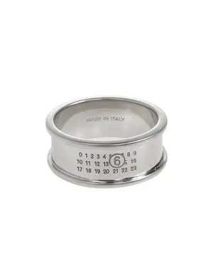 MAISON MARGIELA Engraved Logo Band Ring - Silver