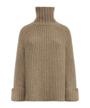 Malo Raglan Ribbed Turtle Neck In Luxury Cashmere