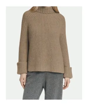 Malo Raglan Ribbed Turtle Neck In Luxury Cashmere