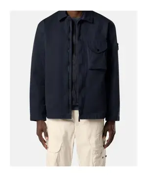 Stone Island Comfort-fit Zip-up Overshirt With Chest Pocket