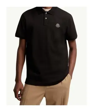 Moncler Logo Patch Cotton Piquet Polo Shirt