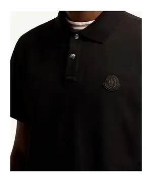 Moncler Logo Patch Cotton Piquet Polo Shirt