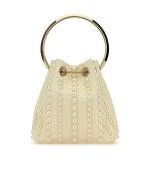 JIMMY CHOO Embellished Drawstring Bucket Bag