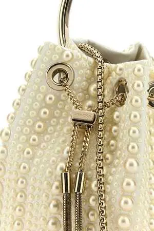 JIMMY CHOO Embellished Drawstring Bucket Bag
