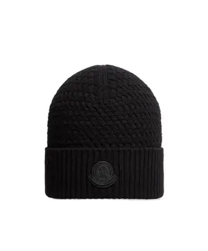 Moncler Cashmere Blend Beanie - Black