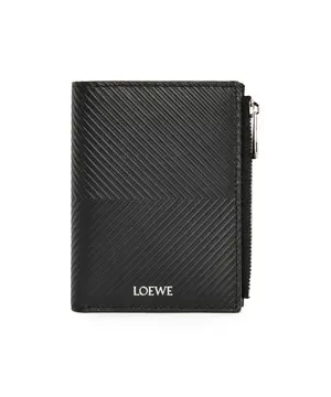 Loewe Slim Compact Walllet In Textured Classic Calfskin