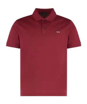 PAUL  SHARK Paul Shark Logo Embroidered Polo Shirt - Red