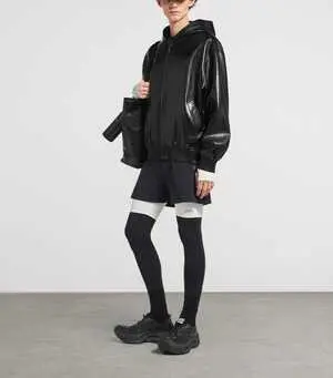 Balenciaga Leather Hooded Jacket