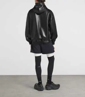 Balenciaga Leather Hooded Jacket