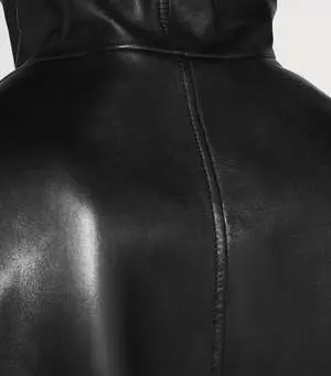 Balenciaga Leather Hooded Jacket