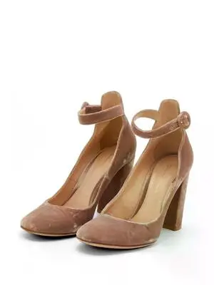 GIANVITO ROSSI Block Heel Ankle Strap Pumps