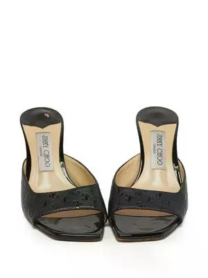 JIMMY CHOO Zania Logo-embossed Leather Sandals