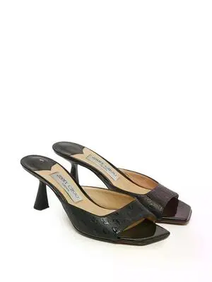 JIMMY CHOO Zania Logo-embossed Leather Sandals