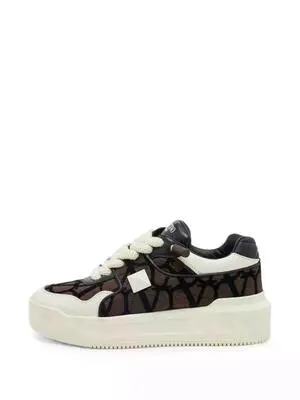Valentino Garavani One Stud Toile Iconographe Sneakers - Brown