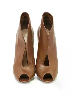 GIANVITO ROSSI Vamp Peep-toe Ankle Pumps