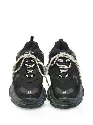 Balenciaga Triple S Mesh And Nubuck Leather Sneakers