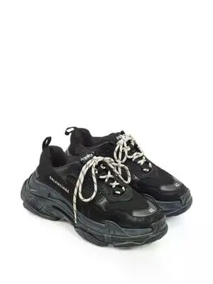 Balenciaga Triple S Mesh And Nubuck Leather Sneakers