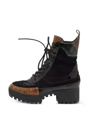 LOUIS VUITTON Laureate Monogram Combat Boots