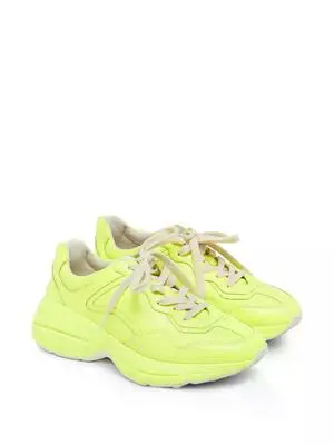 Gucci Rhyton Leather Low-top Sneakers - Green