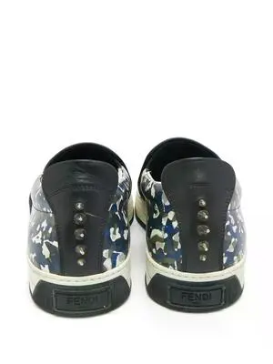 Fendi Monster Eyes Embellished Slip-on Sneakers