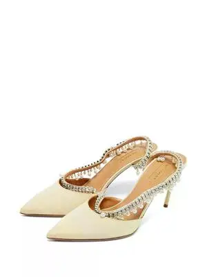 AQUAZZURA Crystal And Pearl Embellished Slingback Pumps