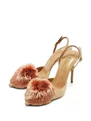 AQUAZZURA Powder Puff Slingback Pumps - Neutrals