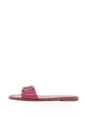 Valentino Garavani Vlogo Leather Flat Sandals