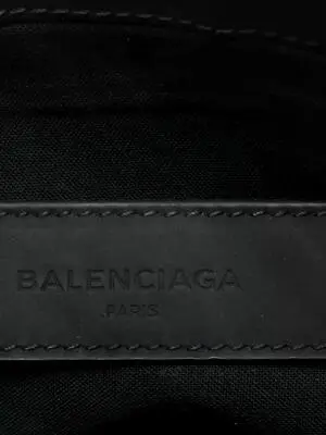 Balenciaga Navy Clip M Canvas Clutch Bag