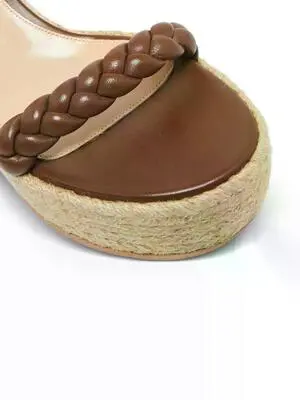 GIANVITO ROSSI Braided Wedge Espadrilles - Brown