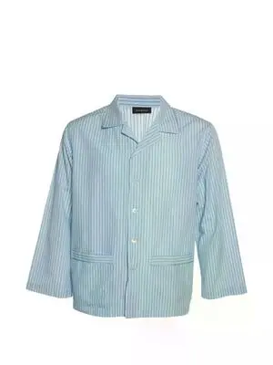 Ermenegildo Zegna Striped Cotton Pajama Top - Blue