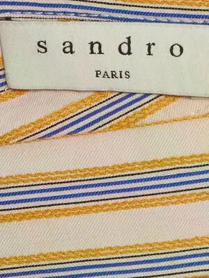 Sandro Striped Ruched Midi Dress