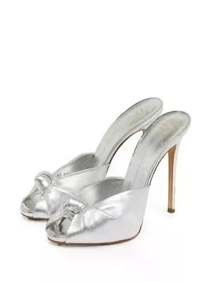 GIUSEPPE ZANOTTI Leather Knotted Heeled Mules