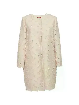 Max Mara Embroidered Scalloped-edge Coat
