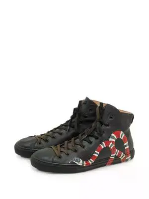 Gucci Kingsnake Print Leather High-top Sneakers