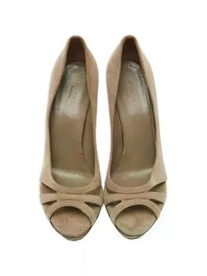 Gucci Bamboo Heel Open-toe Pumps