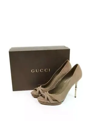 Gucci Bamboo Heel Open-toe Pumps