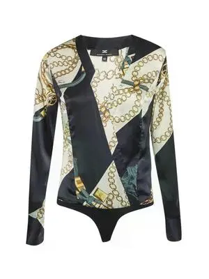Elisabetta Franchi Long-sleeve Bodysuit With Chain Print