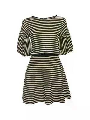Elisabetta Franchi Striped Knit Flared Dress