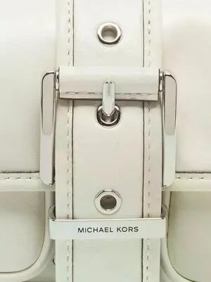 Michael Kors Colby Buckle Shoulder Bag - White