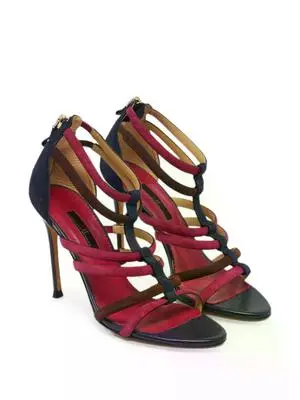 Carolina Herrera Strappy Suede Stiletto Sandals - Blue