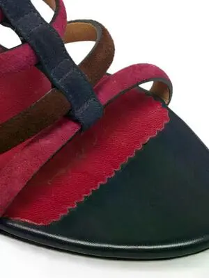 Carolina Herrera Strappy Suede Stiletto Sandals - Blue