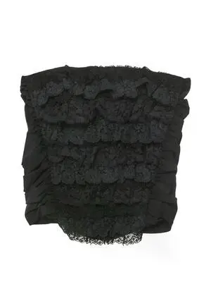 Dolce & Gabbana Lace Ruffled Tube Blouse - Black